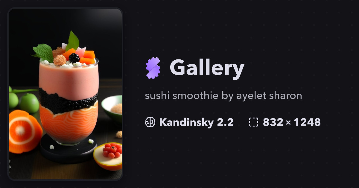 "sushi smoothie by ayelet sharon" | Gallery | Stablecog