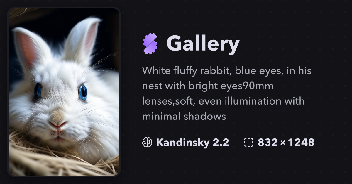 "White fluffy rabbit, blue eyes, in hi..." | Gallery | Stablecog