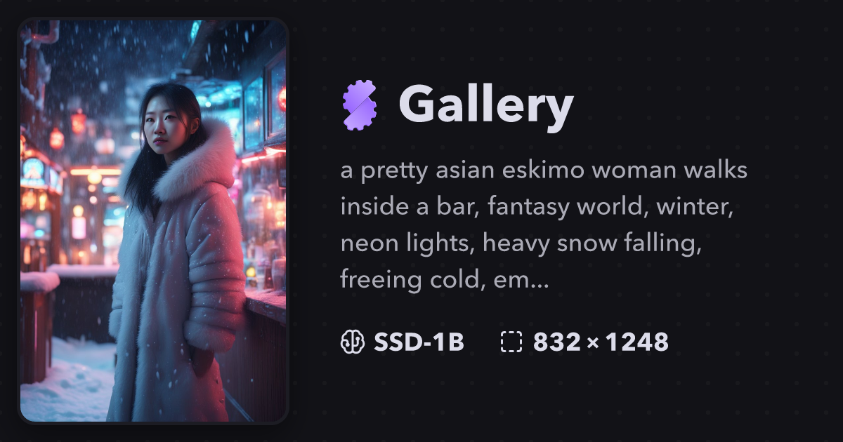 "a pretty asian eskimo woman walks inside..." | Gallery | Stablecog
