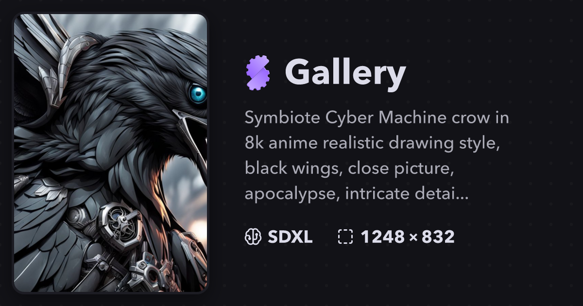 "Symbiote Cyber Machine crow in 8k anime ..." | Gallery | Stablecog