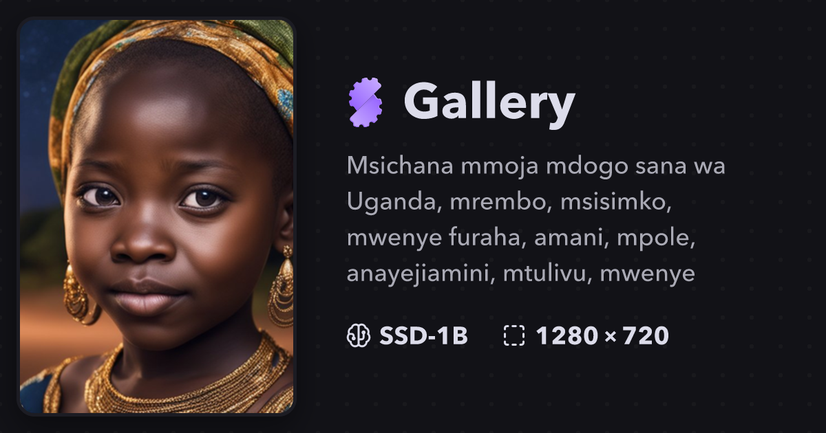 "Msichana mmoja mdogo sana wa Uganda, ..." | Gallery | Stablecog