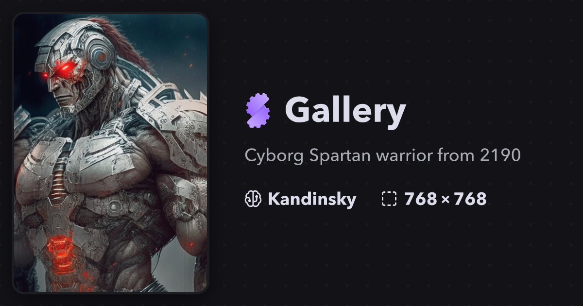 "Cyborg Spartan warrior from 2190" | Gallery | Stablecog