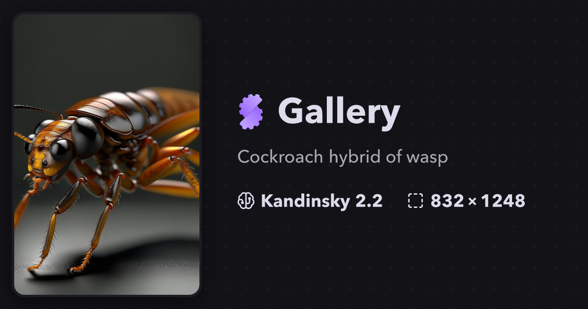 "Cockroach hybrid of wasp" | Gallery | Stablecog