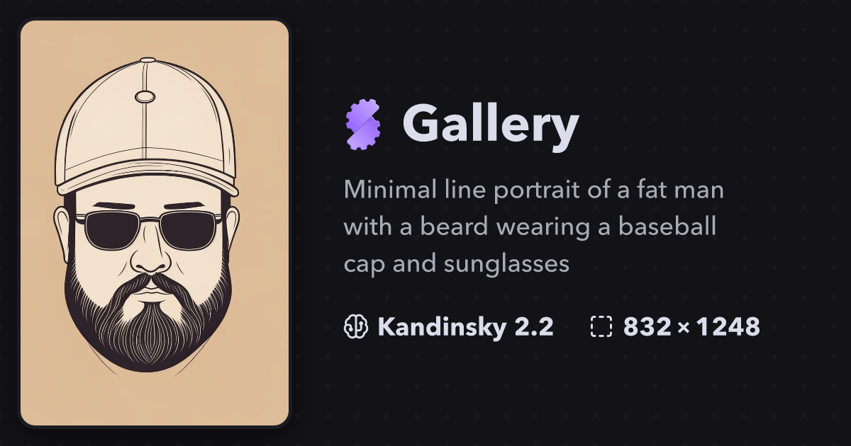 "Minimal line portrait of a fat man wi..." | Gallery | Stablecog