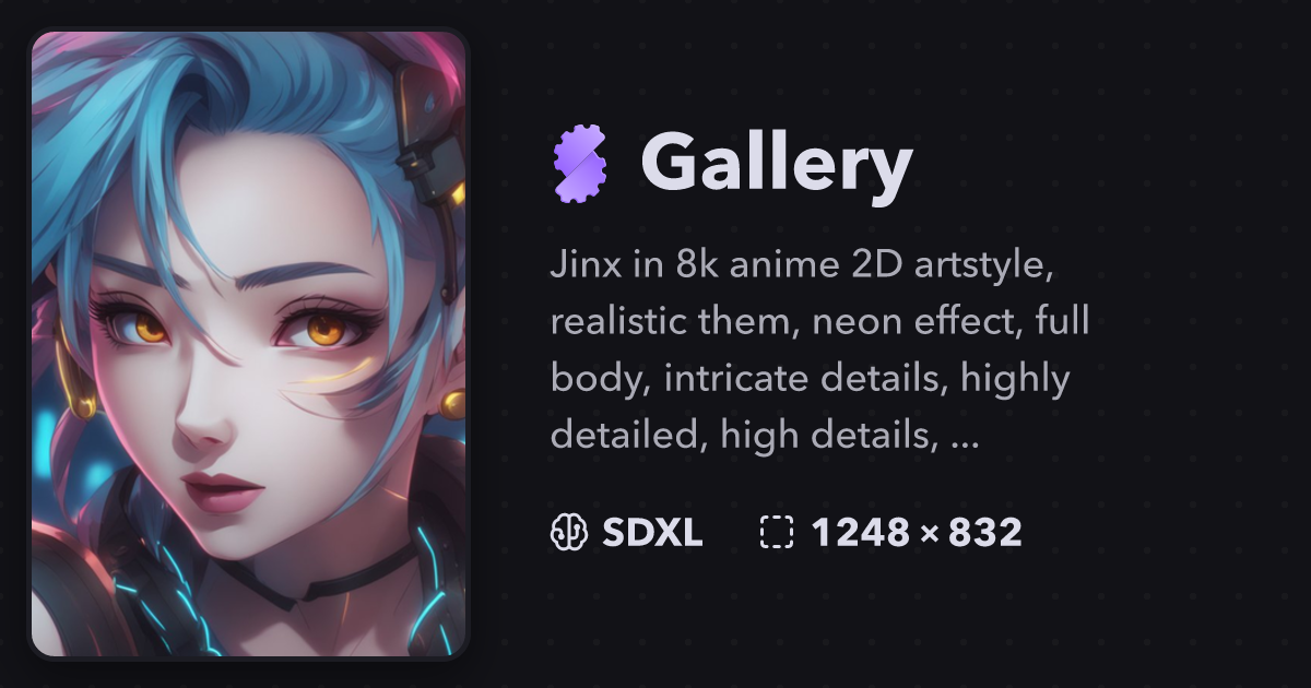 "Jinx in 8k anime 2D artstyle, realist..." | Gallery | Stablecog