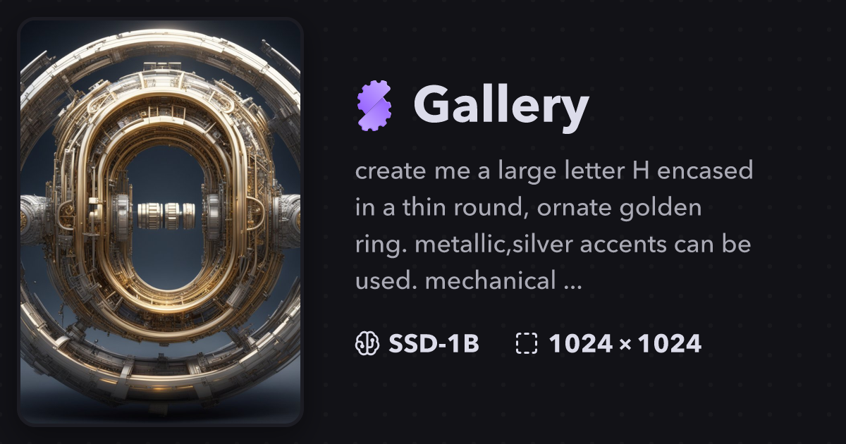 "create me a large letter H encased in..." | Gallery | Stablecog