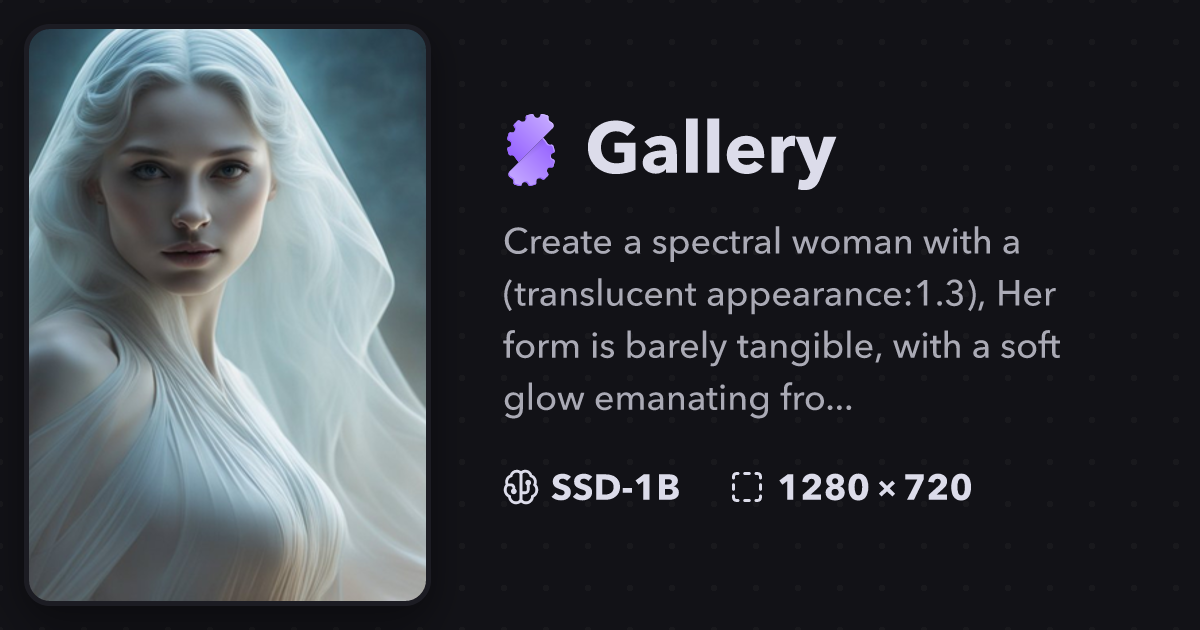 "Create a spectral woman with a (trans..." | Gallery | Stablecog
