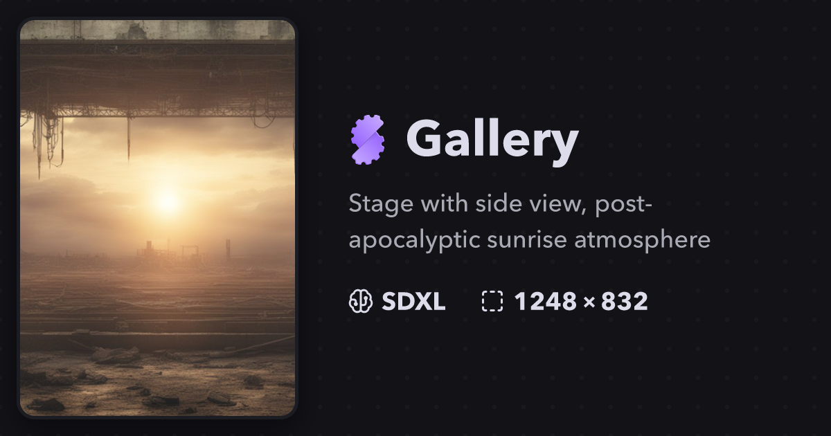 Stage with side view, post-apocalyptic sunrise atm... | Gallery