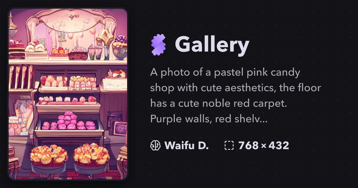 A photo of a pastel pink candy shop with cute aest... | Gallery