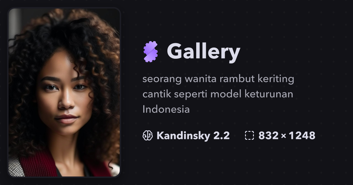 "seorang wanita rambut keriting cantik..." | Gallery | Stablecog