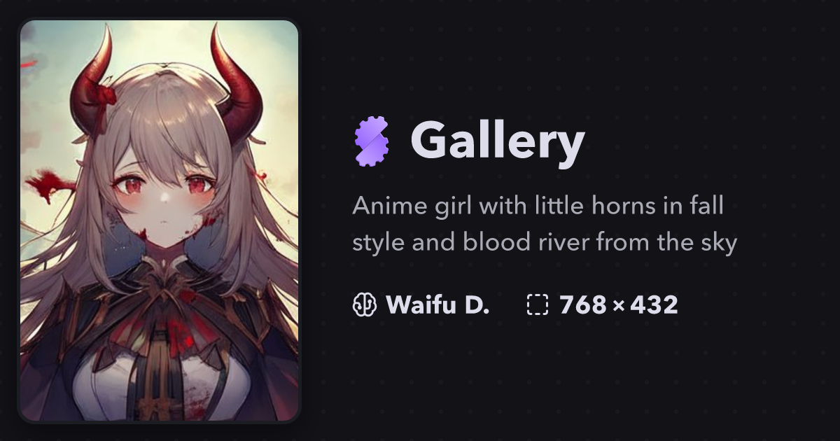 "Anime girl with little horns in fall ..." | Gallery | Stablecog