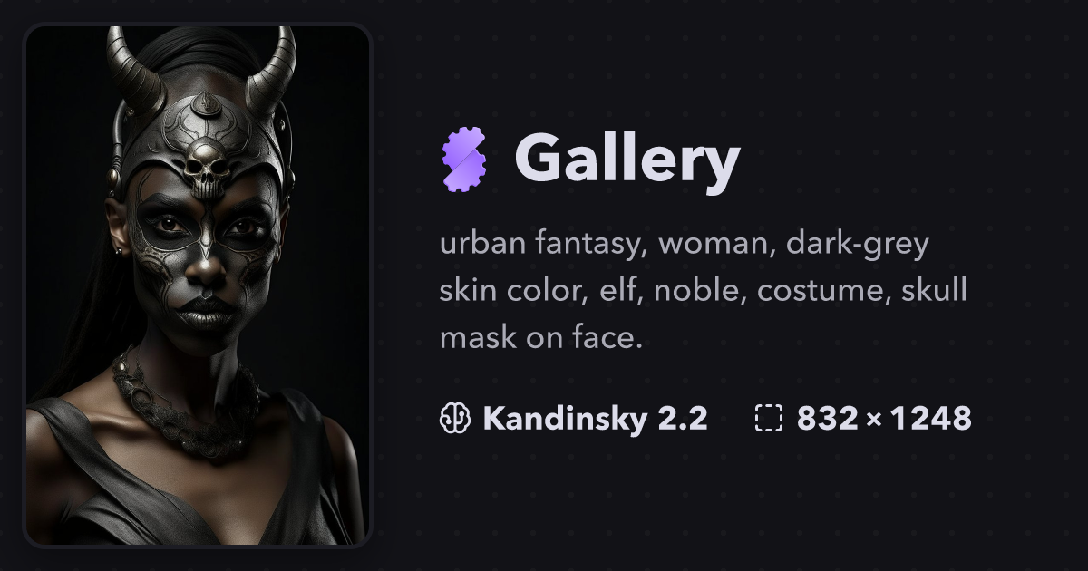 "urban fantasy, woman, dark-grey skin ..." | Gallery | Stablecog