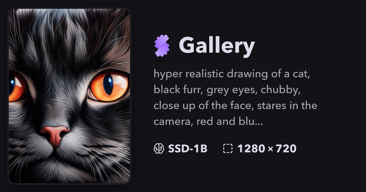 Hyper realistic drawing of a cat, black furr, grey... | Gallery