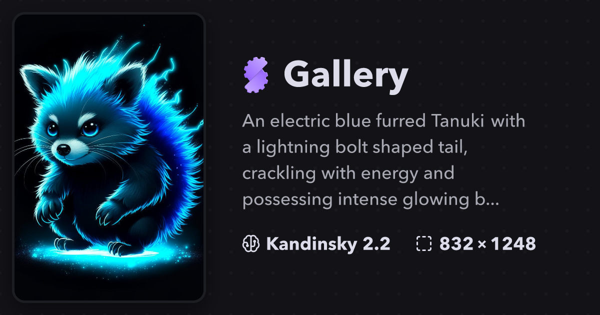"An electric blue furred Tanuki with a..." | Gallery | Stablecog