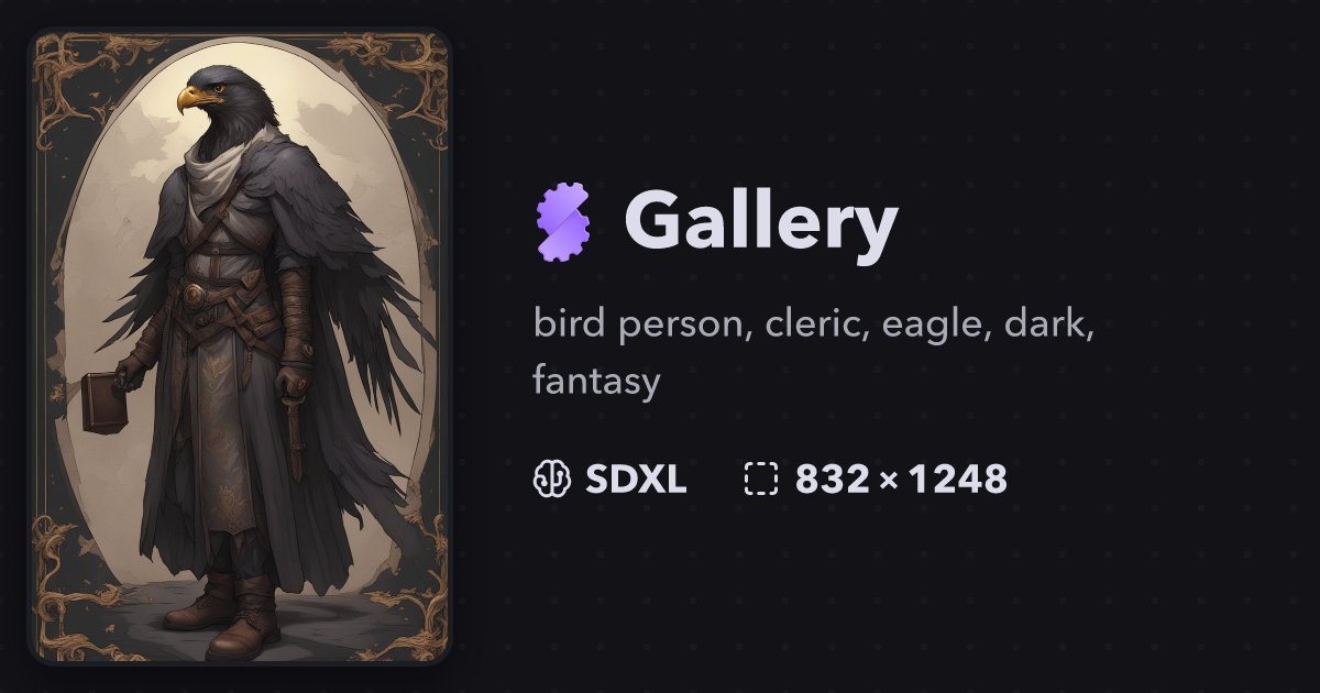 "bird person, cleric, eagle, dark, fan..." | Gallery | Stablecog