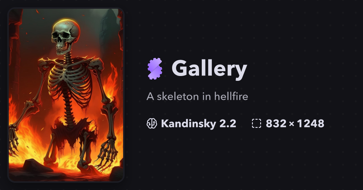 "A skeleton in hellfire" | Gallery | Stablecog