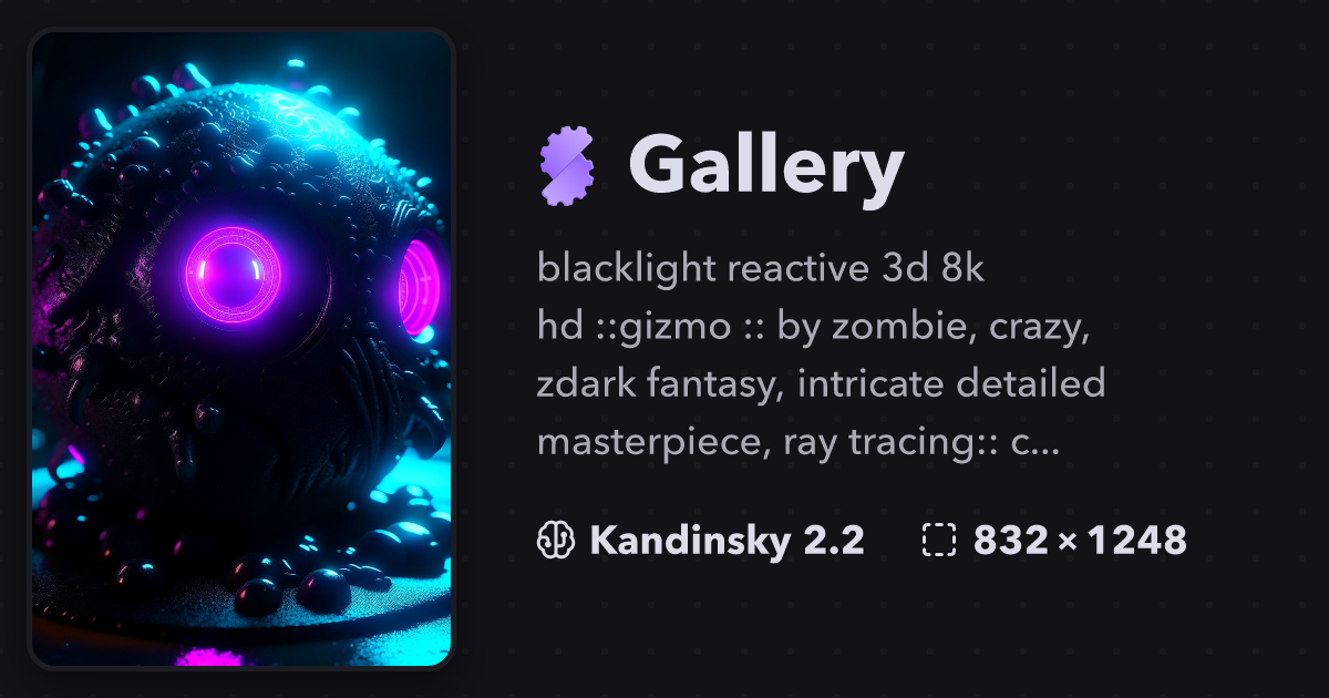 "blacklight reactive 3d 8k hd ::gizmo ..." | Gallery | Stablecog