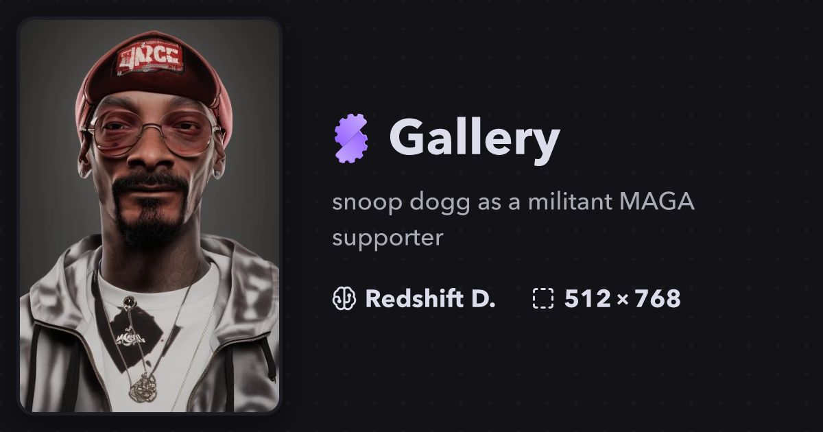"snoop dogg as a militant MAGA supporter" | Gallery | Stablecog