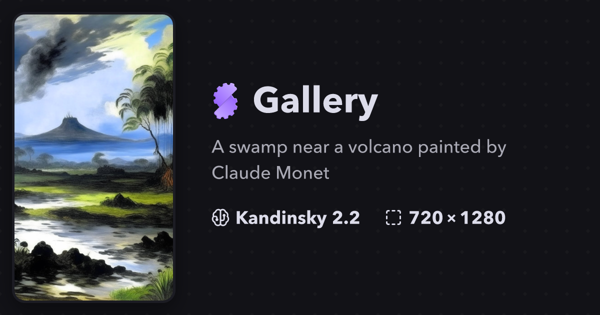 "A swamp near a volcano painted by Cla..." | Gallery | Stablecog