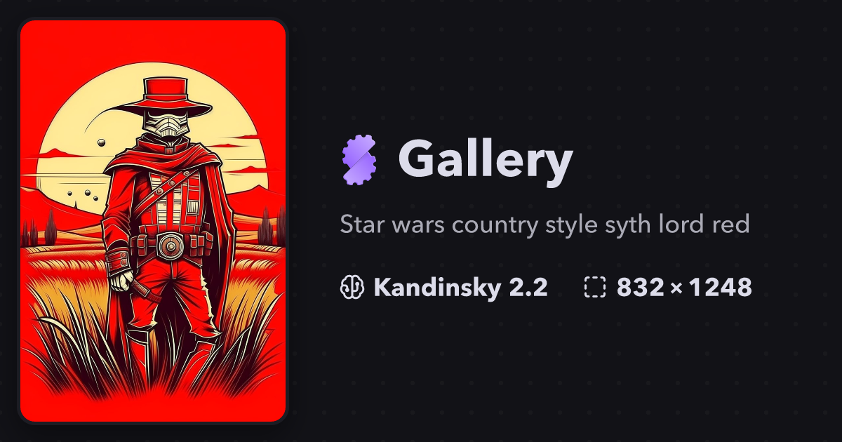 "Star wars country style syth lord red" | Gallery | Stablecog