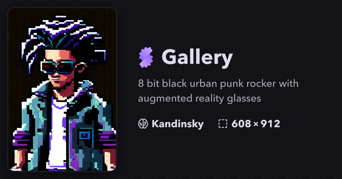 "8 bit black urban punk rocker with au..." | Gallery | Stablecog