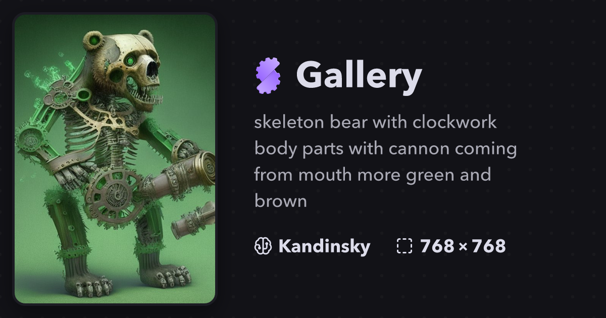 "skeleton bear with clockwork body par..." | Gallery | Stablecog