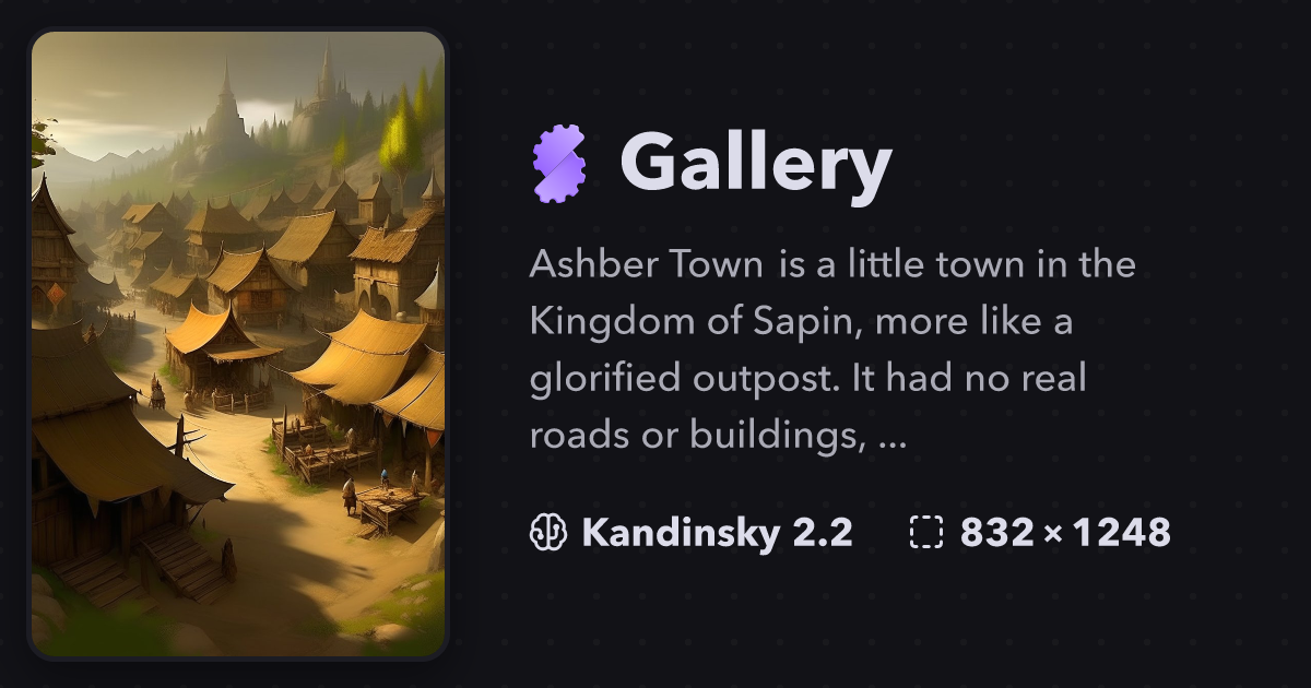"Ashber Town is a little town in the K..." | Gallery | Stablecog