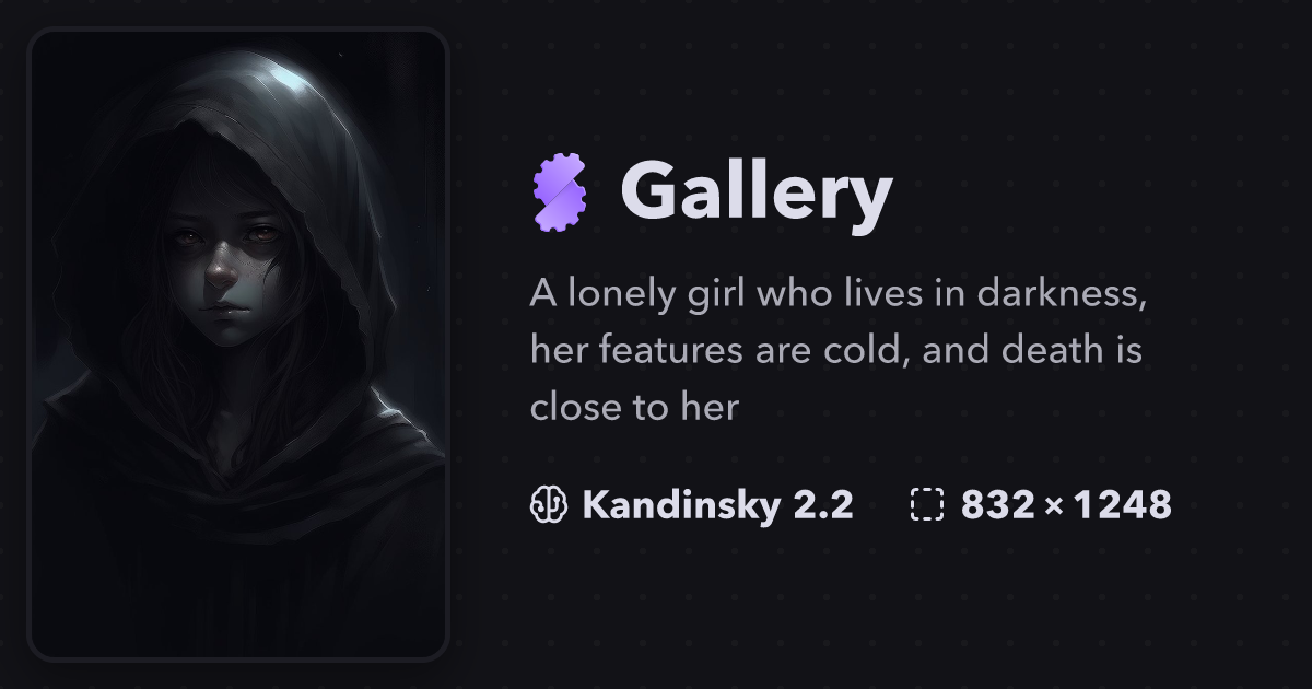 "A lonely girl who lives in darkness, ..." | Gallery | Stablecog