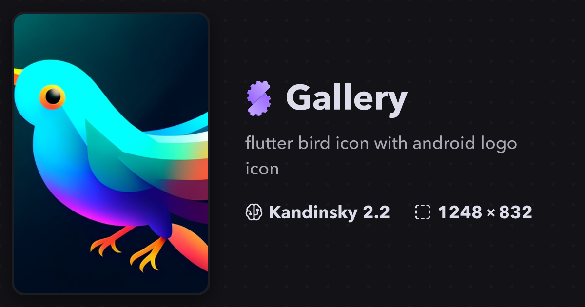 "flutter bird icon with android logo icon" | Gallery | Stablecog