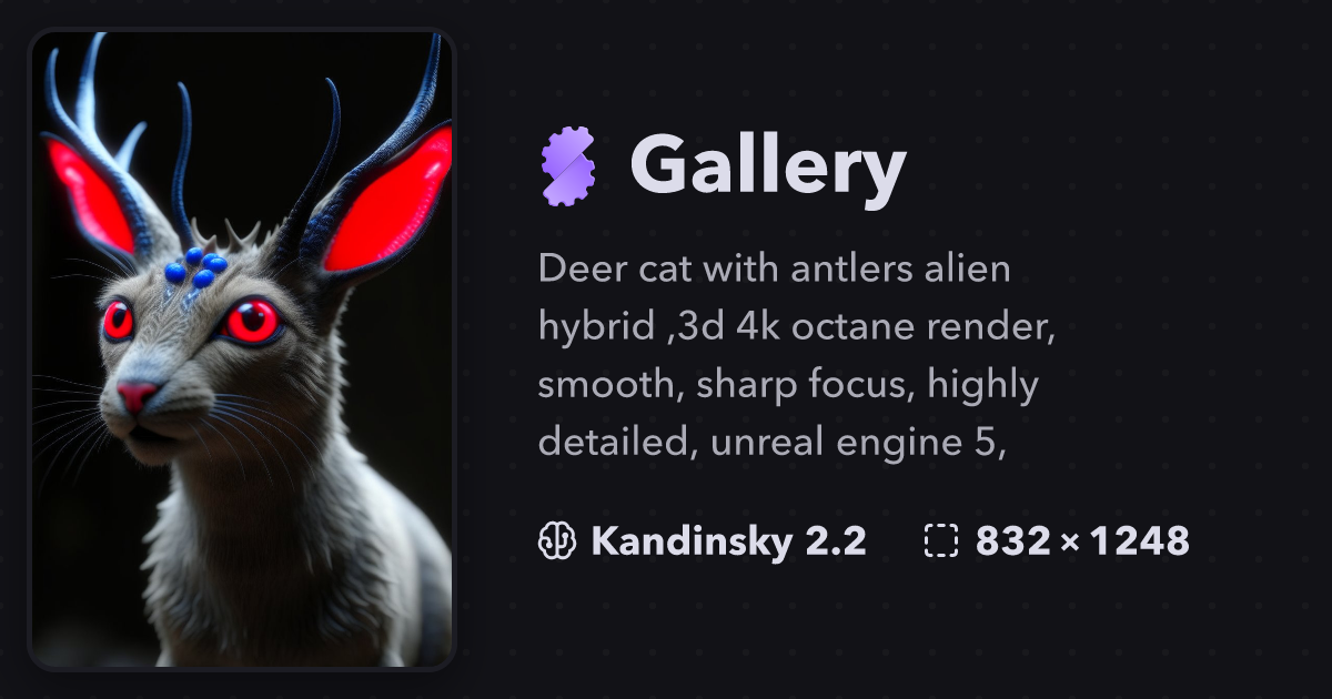 "Deer cat with antlers alien hybrid ,3..." | Gallery | Stablecog
