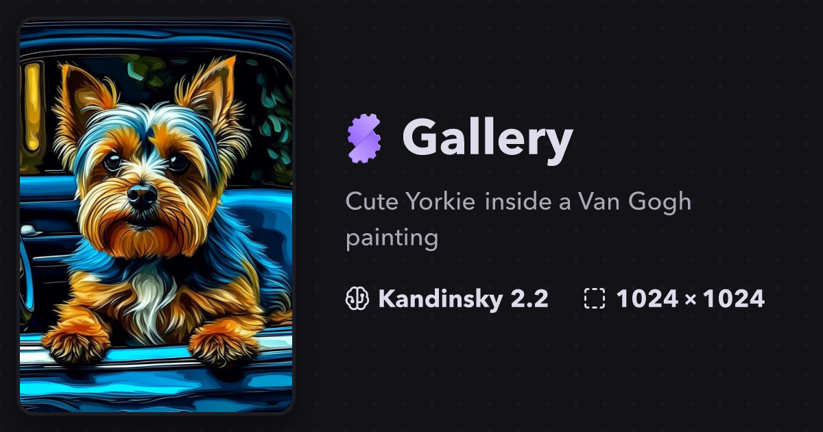 "Cute Yorkie inside a Van Gogh painting" | Gallery | Stablecog