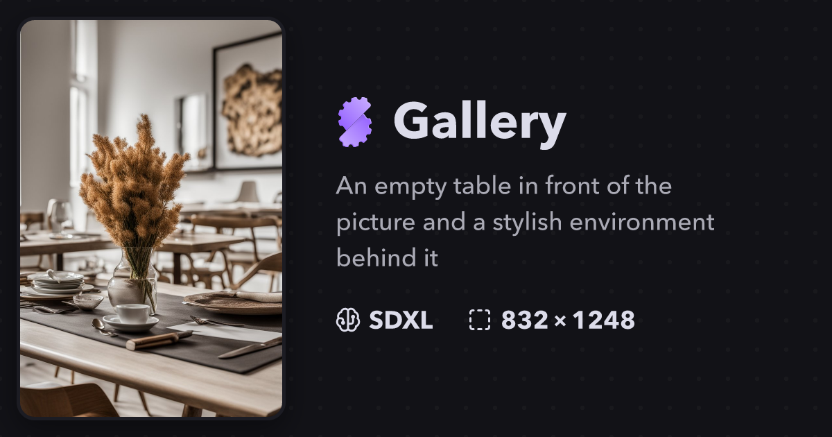 "An empty table in front of the pictur..." | Gallery | Stablecog