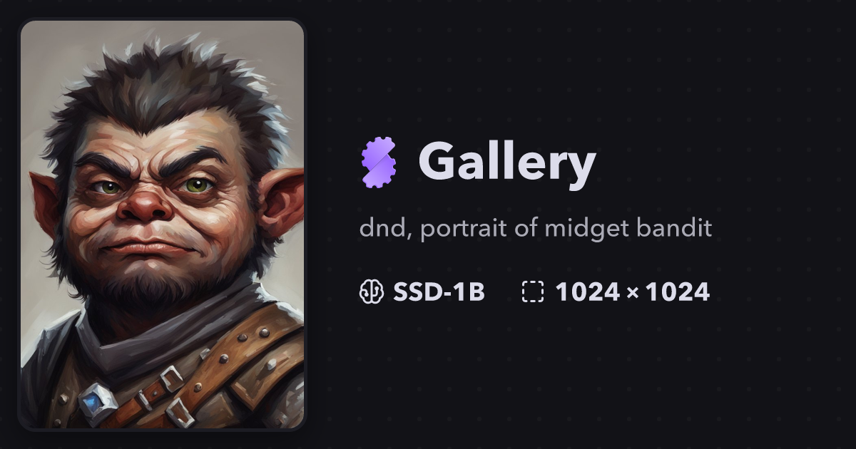 "dnd, portrait of midget bandit" | Gallery | Stablecog