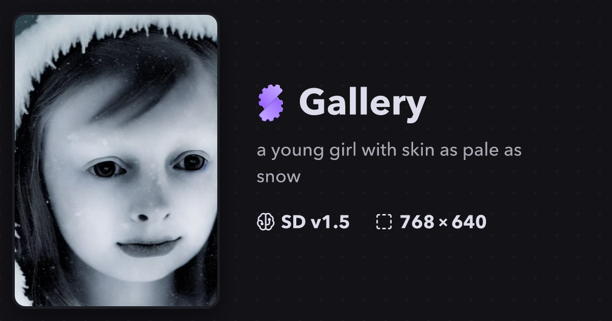 "a young girl with skin as pale as snow" | Gallery | Stablecog