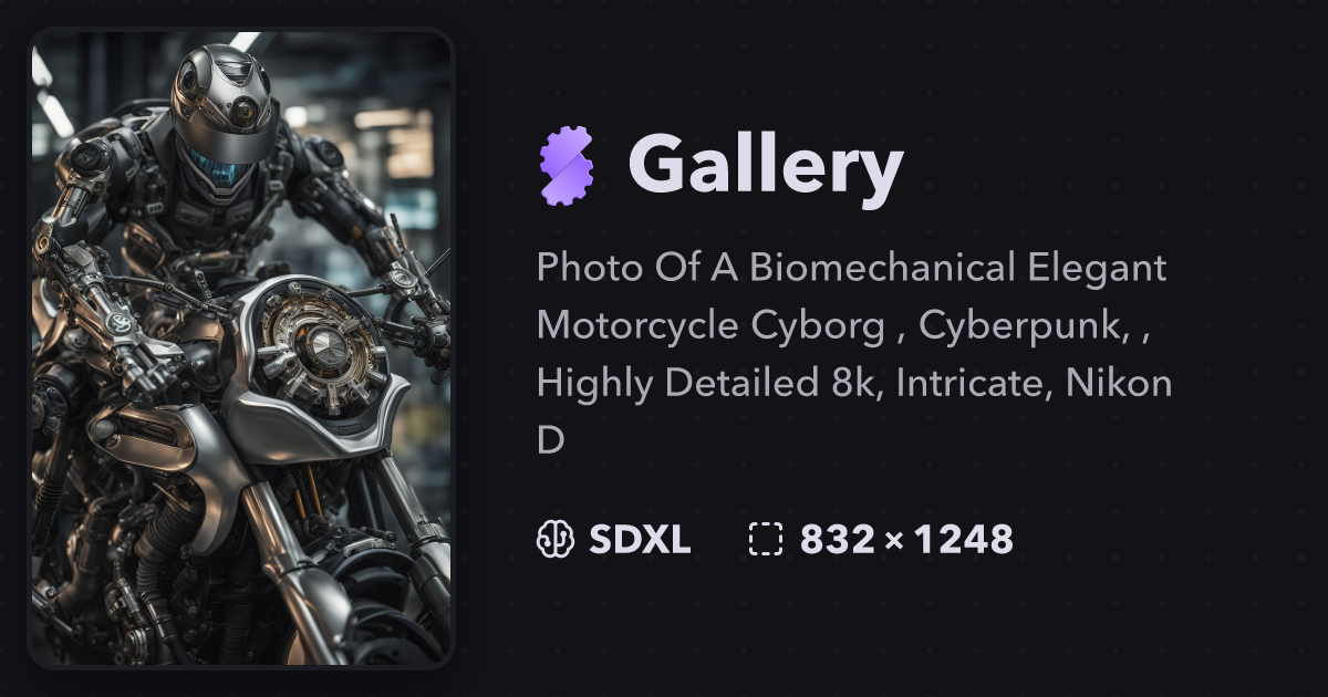 "Photo Of A Biomechanical Elegant Moto..." | Gallery | Stablecog
