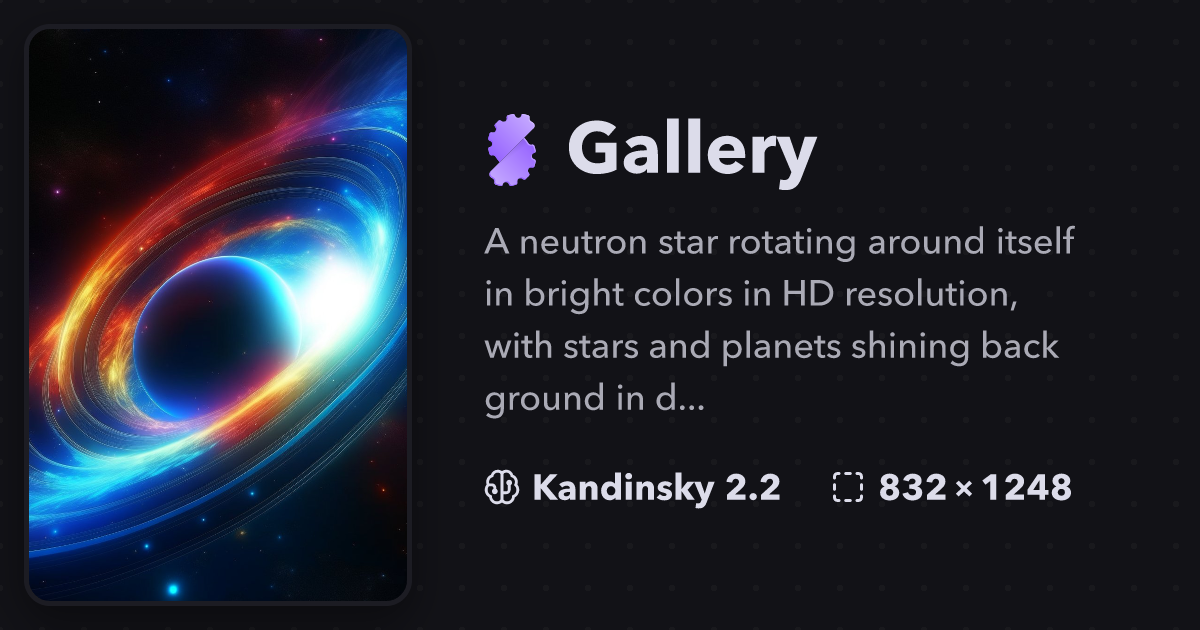 "A neutron star rotating around itself..." | Gallery | Stablecog
