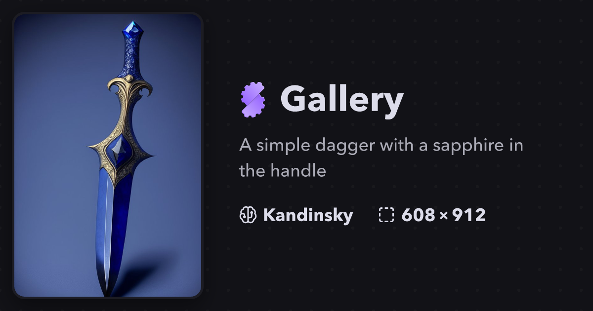 A simple dagger with a sapphire in the handle | Gallery