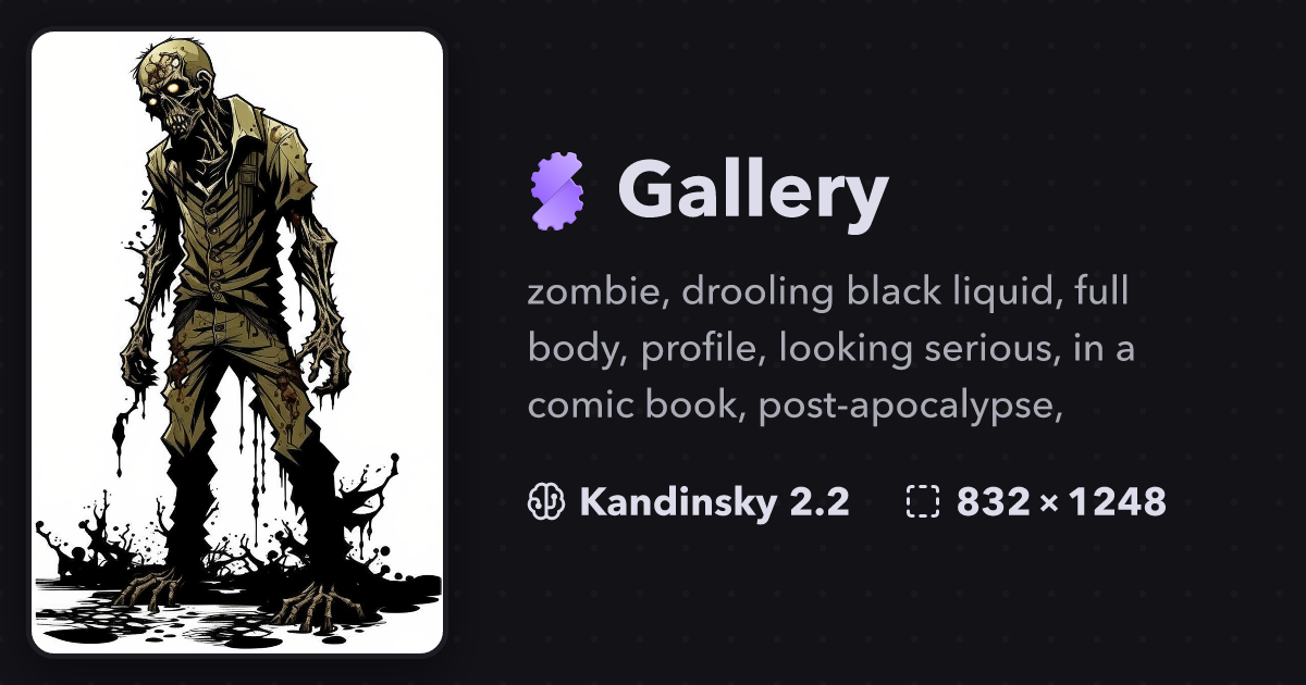 "zombie, drooling black liquid, full b..." | Gallery | Stablecog