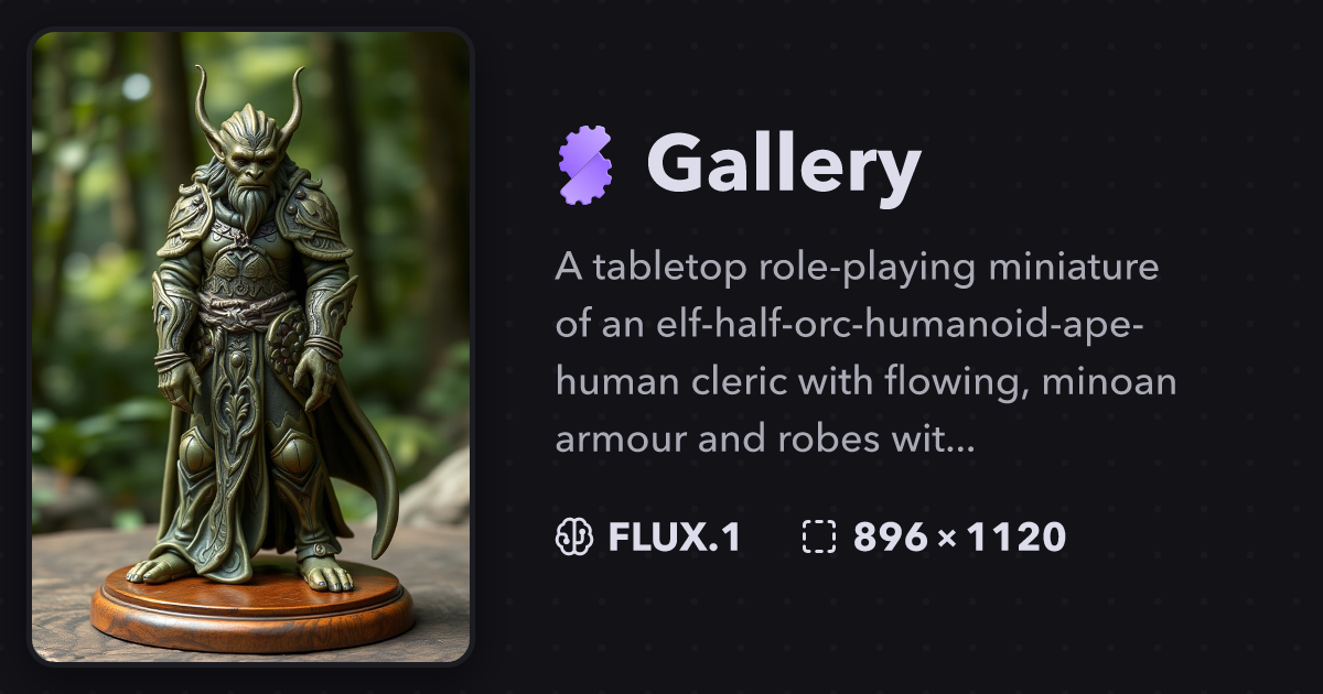 "A tabletop role-playing miniature of ..." | Gallery | Stablecog