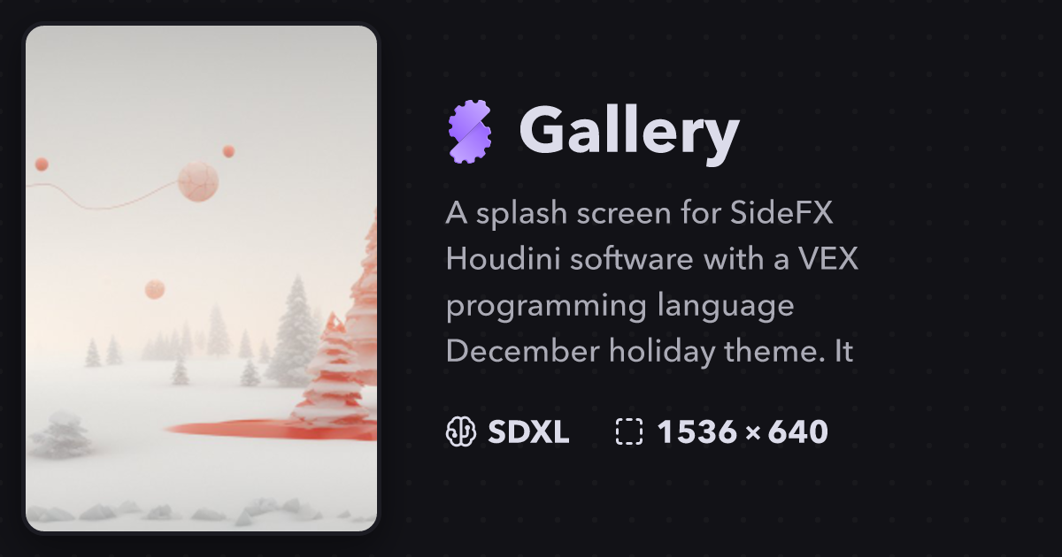 "A splash screen for SideFX Houdini so..." | Gallery | Stablecog