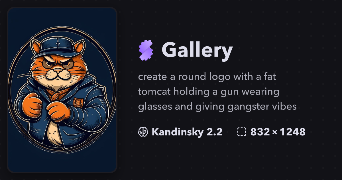 "create a round logo with a fat tomcat..." | Gallery | Stablecog