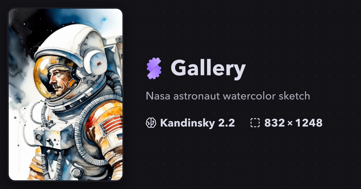 "Nasa astronaut watercolor sketch" | Gallery | Stablecog