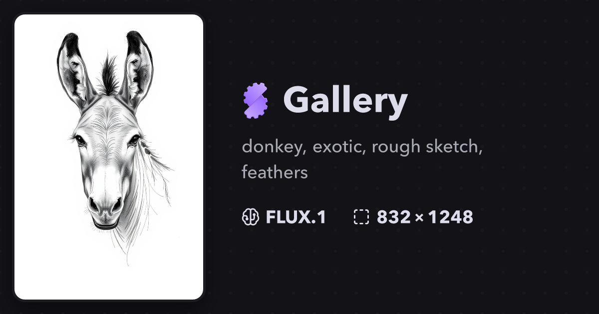 "donkey, exotic, rough sketch, feathers" | Gallery | Stablecog