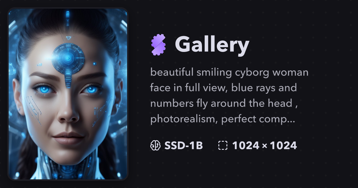 "beautiful smiling cyborg woman face i..." | Gallery | Stablecog