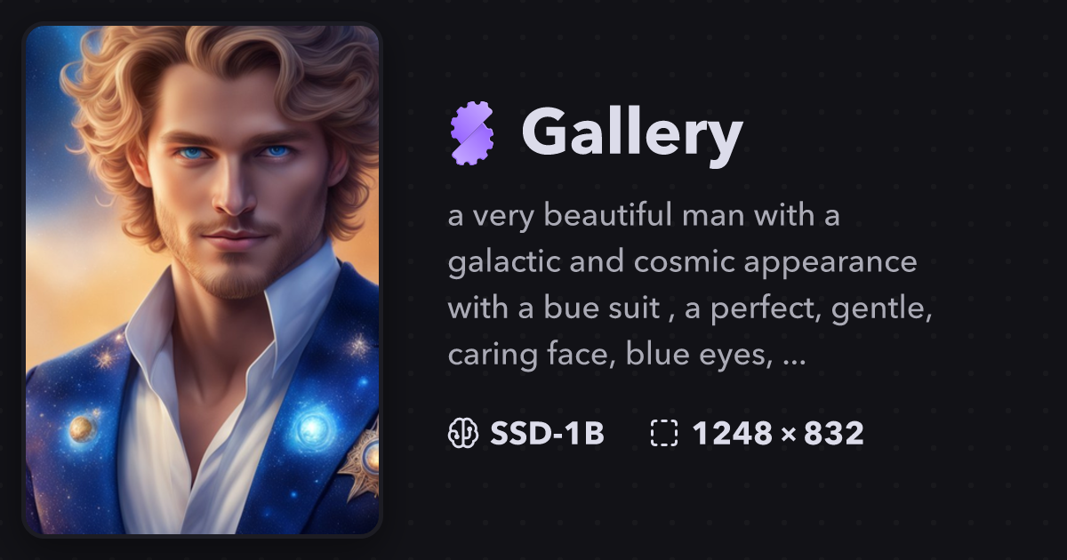 "a very beautiful man with a galactic ..." | Gallery | Stablecog