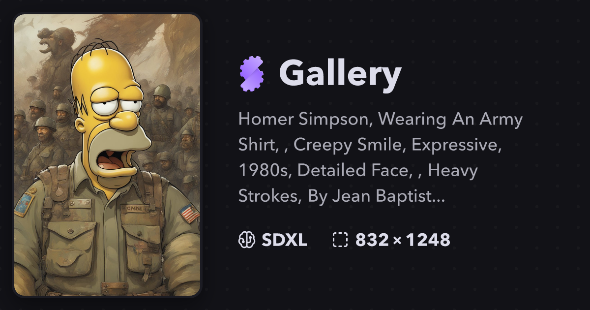 "Homer Simpson, Wearing An Army Shirt,..." | Gallery | Stablecog