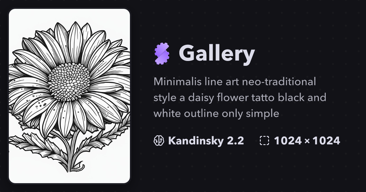 Minimalis line art neo-traditional style a daisy f... | Gallery