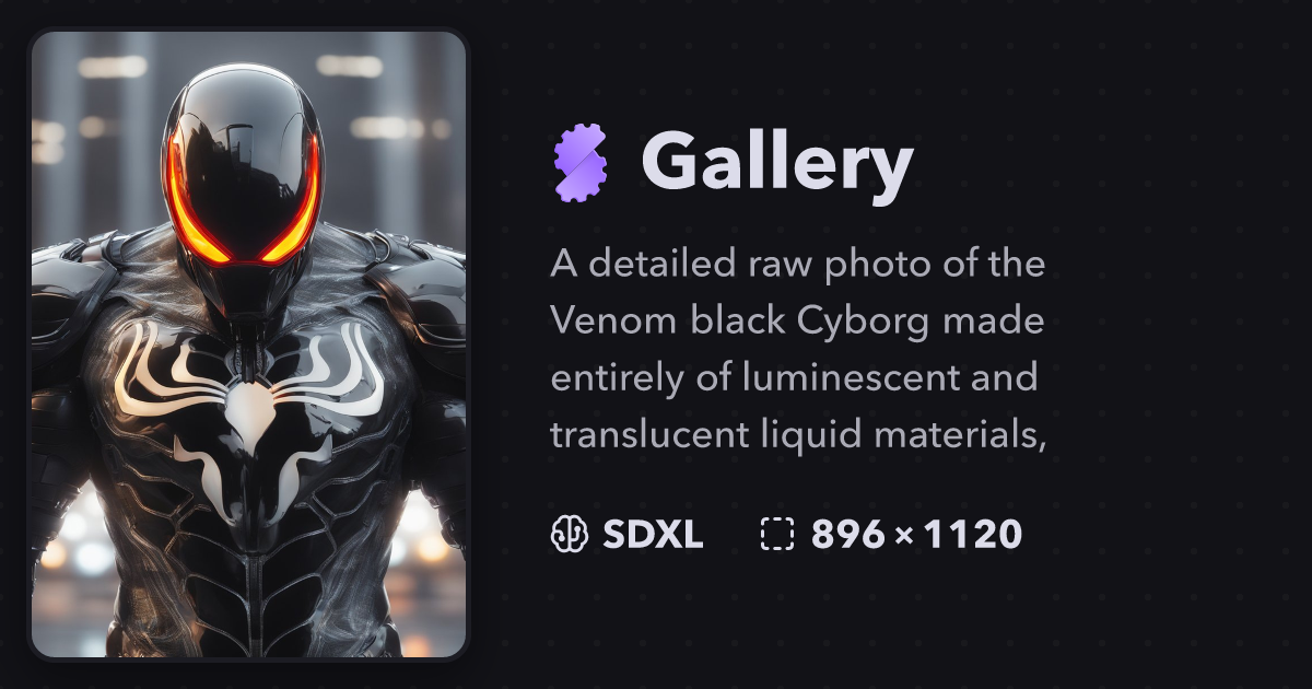 "A detailed raw photo of the Venom bla..." | Gallery | Stablecog