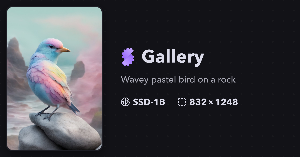 "Wavey pastel bird on a rock" | Gallery | Stablecog