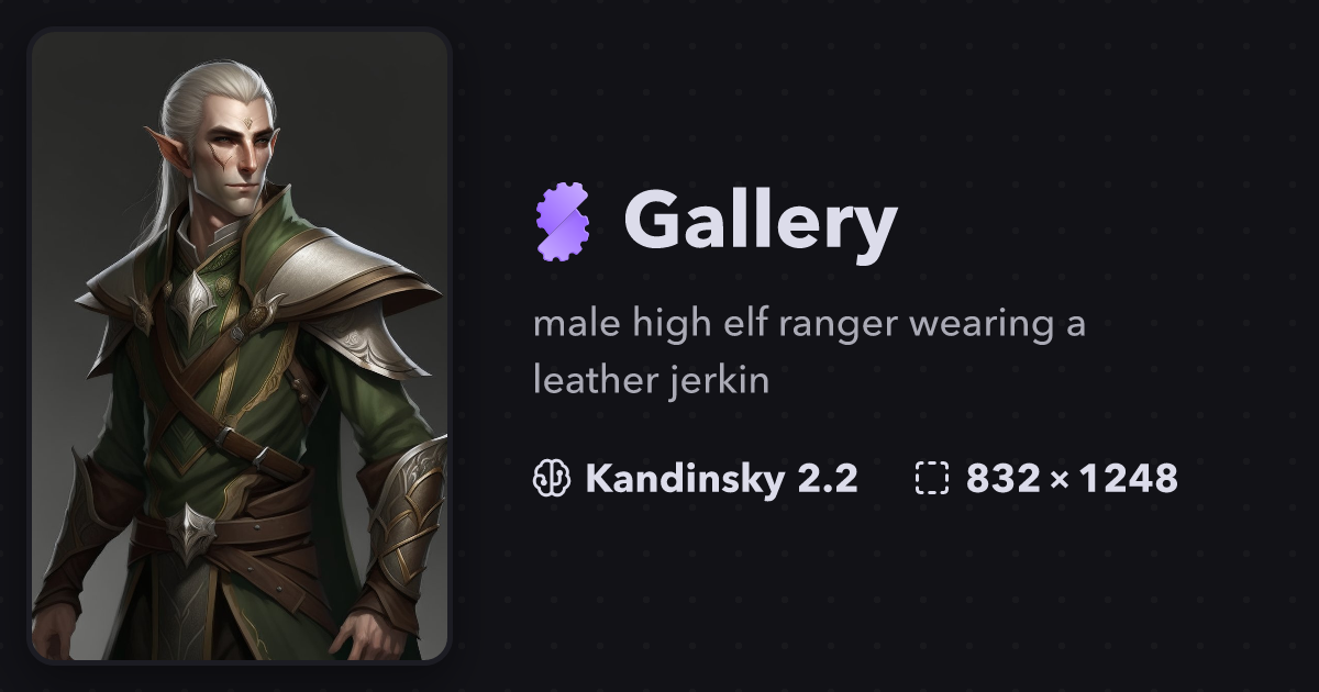 Male high elf ranger wearing a leather jerkin | Gallery